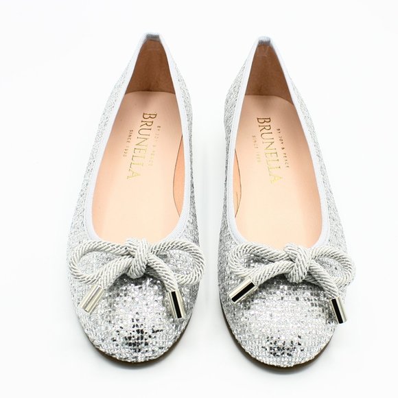 Shoes | Brunella Glitter Silver Ballerina | Poshmark